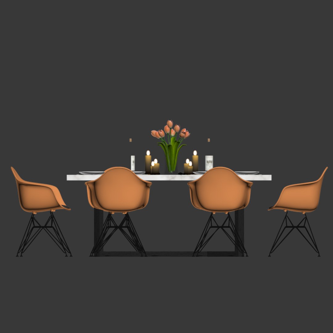 Dinning set dining table 3D model - TurboSquid 1491813