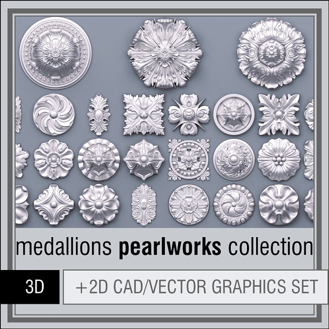 3d 1d Pearlworks Medallions Model