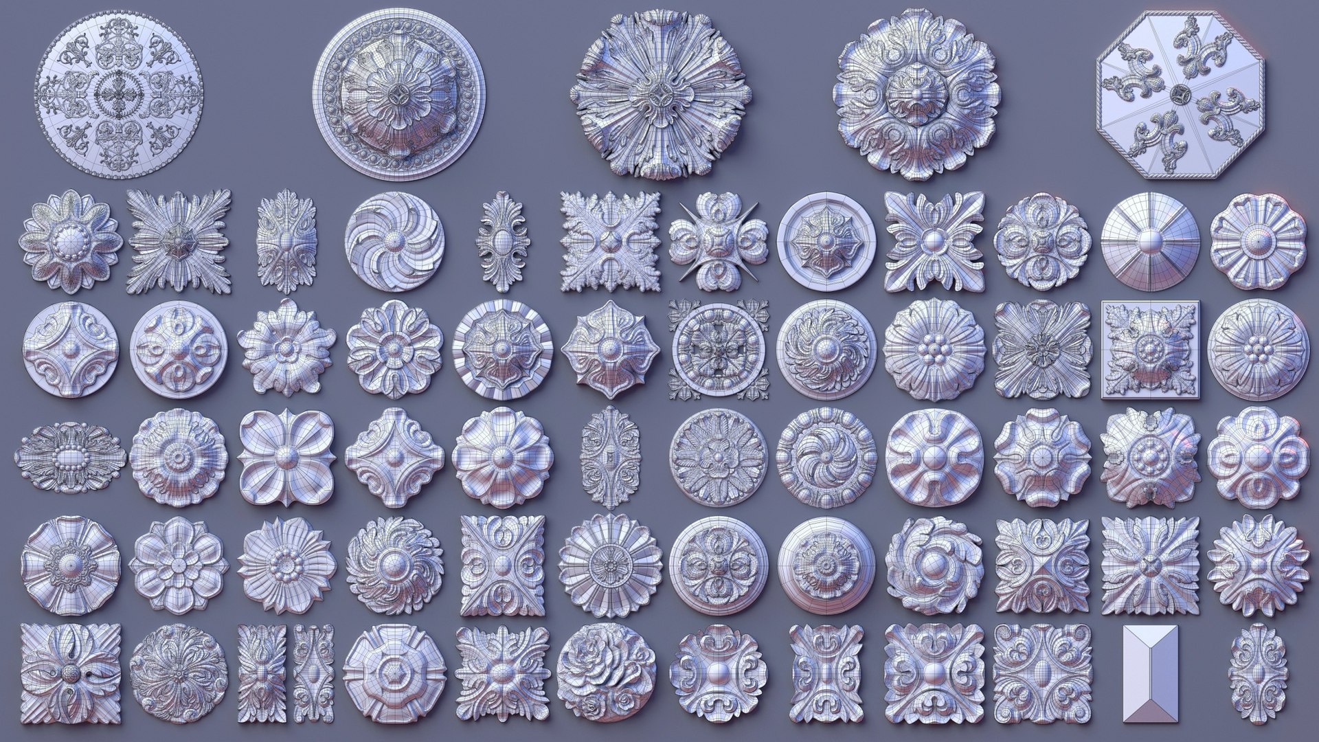 3d 1d Pearlworks Medallions Model