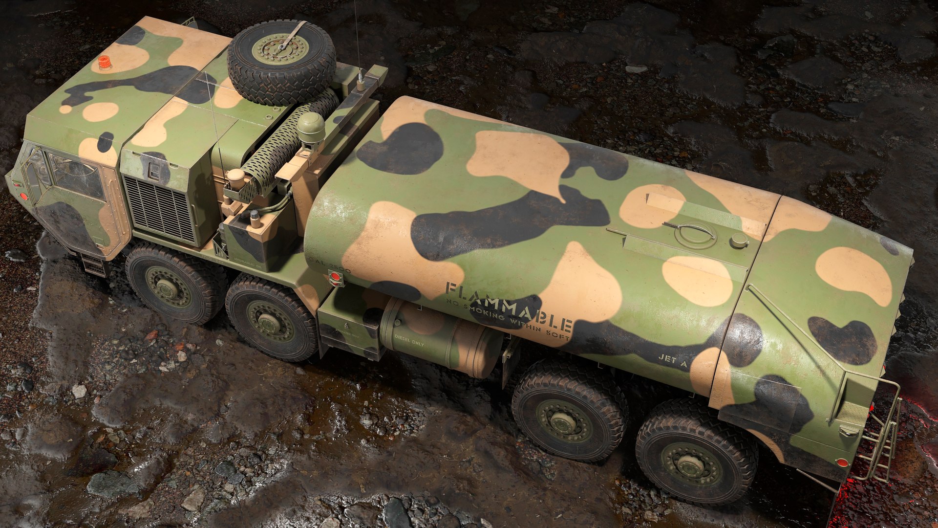 3D Model HEMTT A4 M978 Fuel Tanker PBR - TurboSquid 2379066