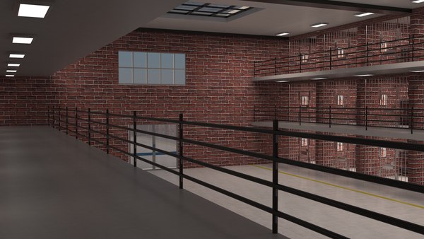 3D Prison Hall - TurboSquid 2043866
