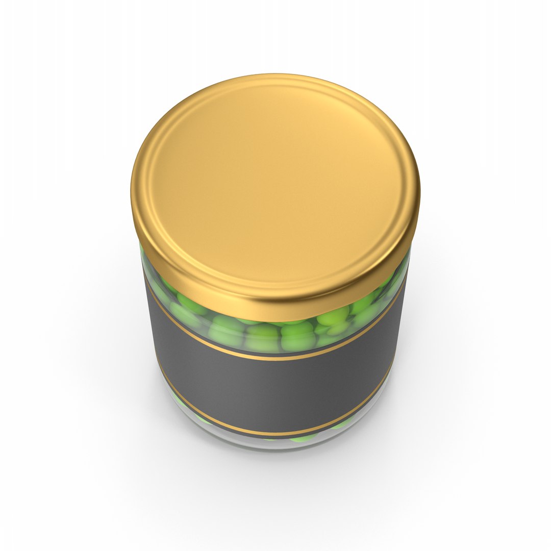 Gold Peas Jar 3D model - TurboSquid 2118563