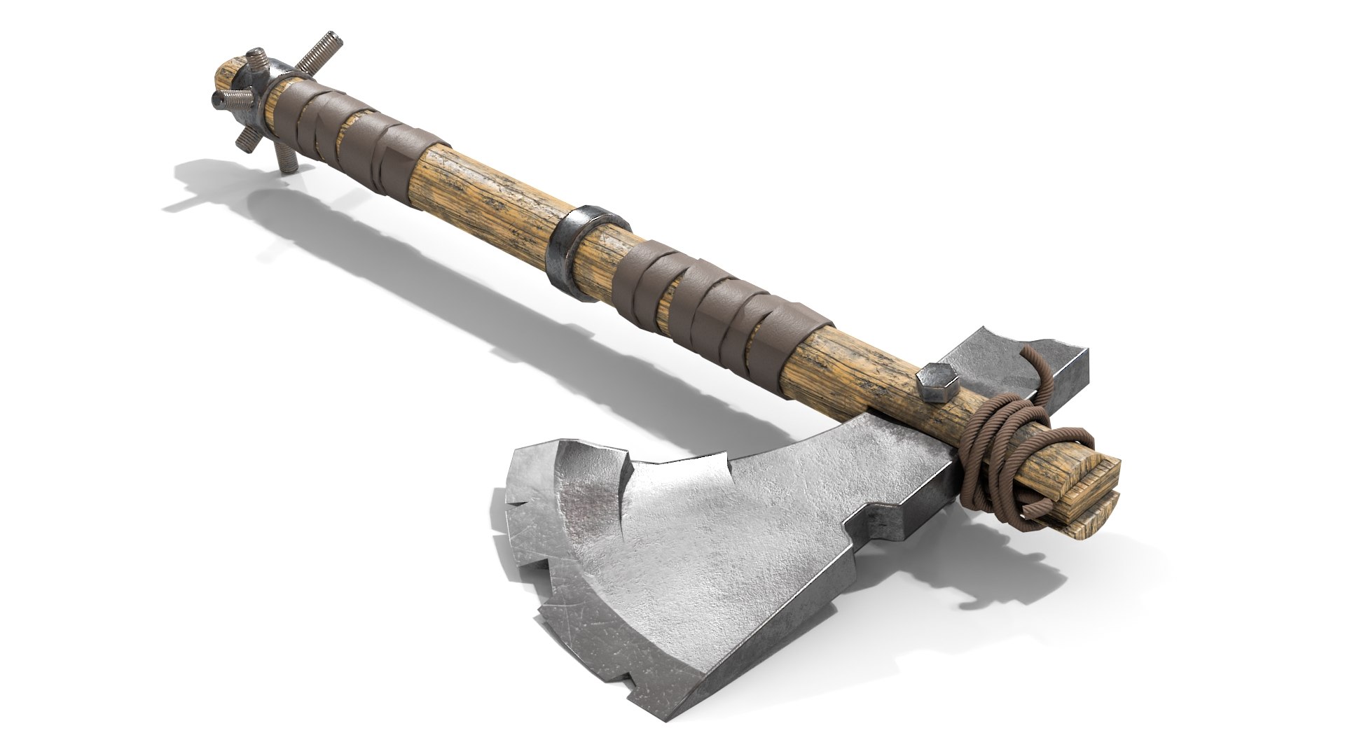 Battle Axe With Serrated 3D Model - TurboSquid 1747530