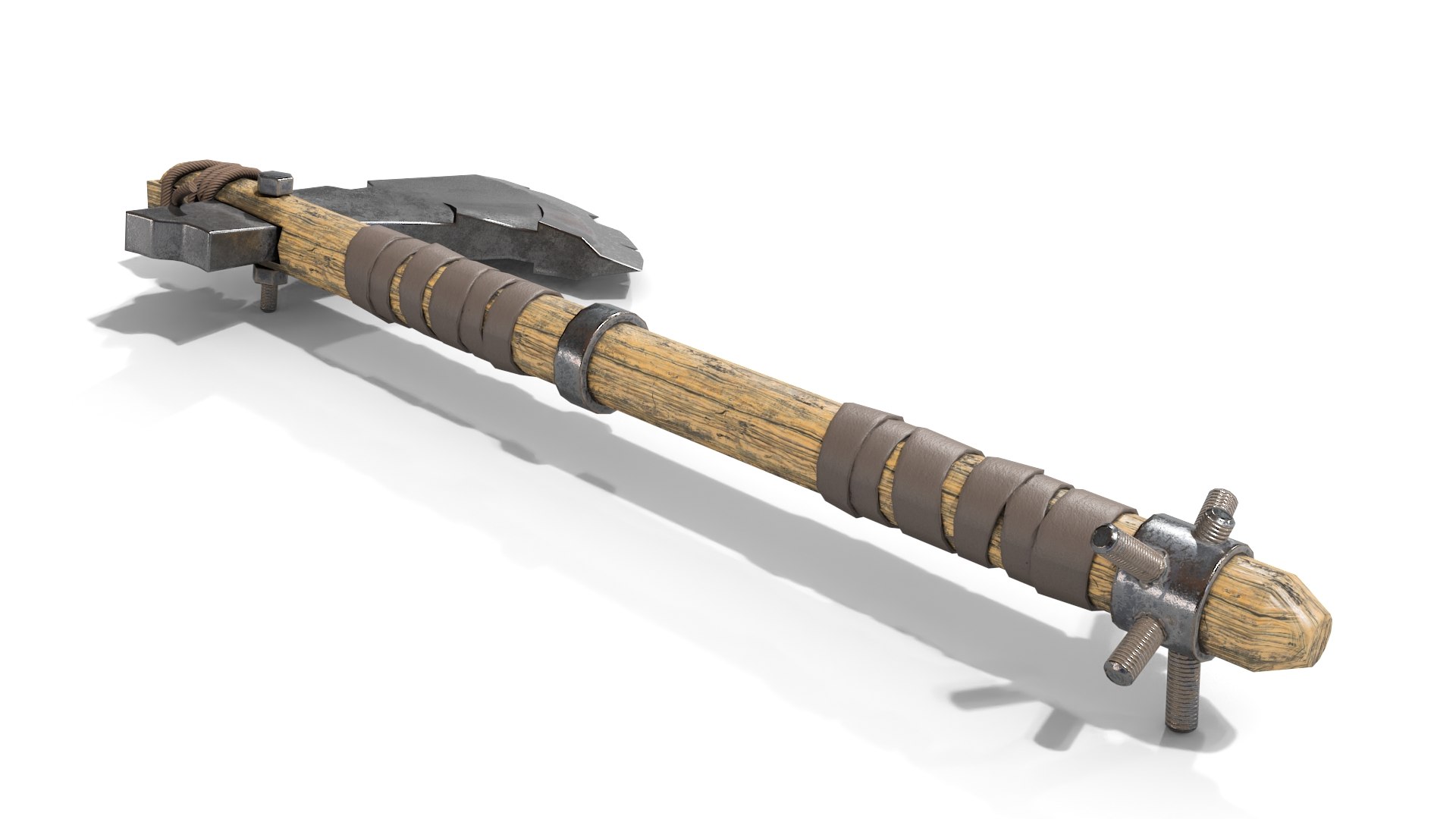 Battle Axe With Serrated 3D Model - TurboSquid 1747530