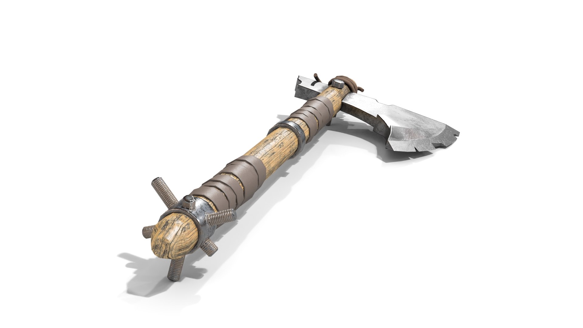 Battle Axe With Serrated 3D Model - TurboSquid 1747530