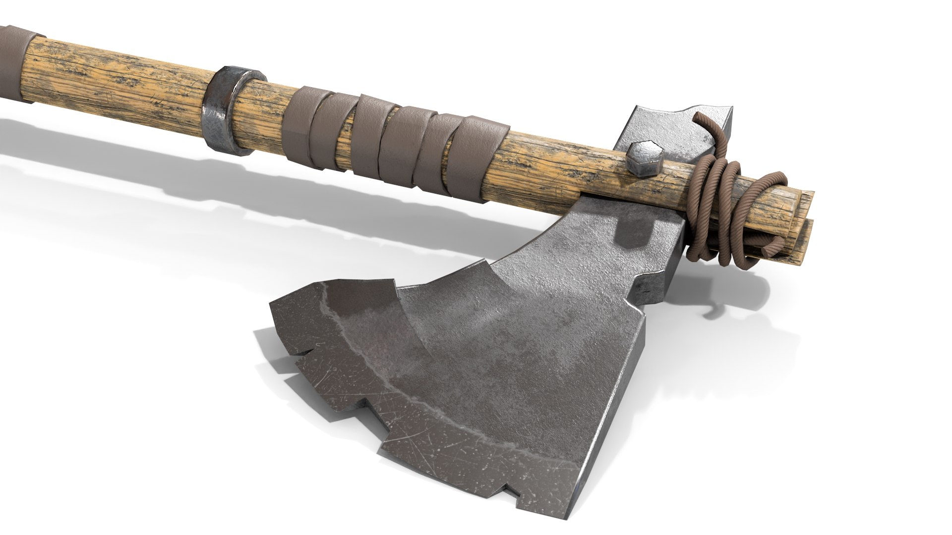 Battle Axe With Serrated 3D Model - TurboSquid 1747530