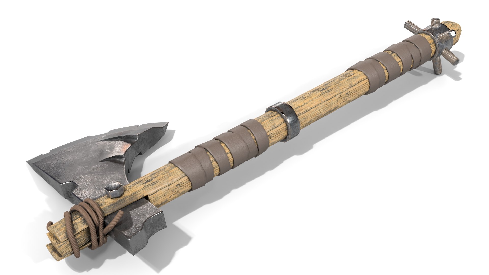 Battle Axe With Serrated 3D Model - TurboSquid 1747530