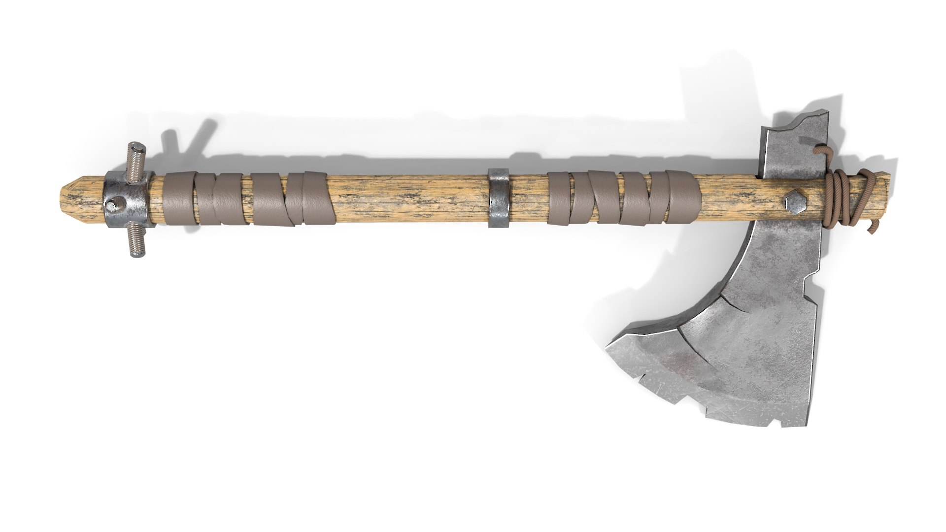 Battle Axe With Serrated 3D Model - TurboSquid 1747530