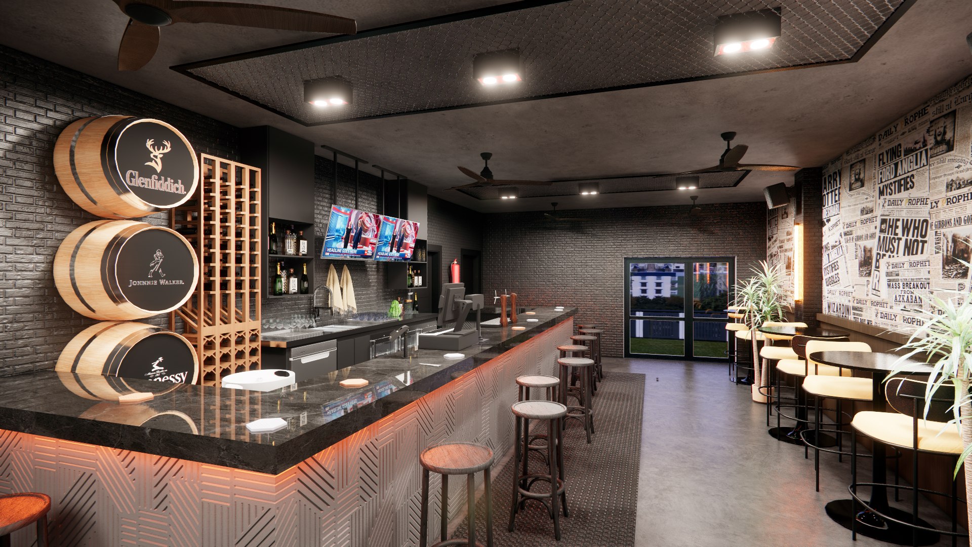 Bar 3D Model - TurboSquid 2357478