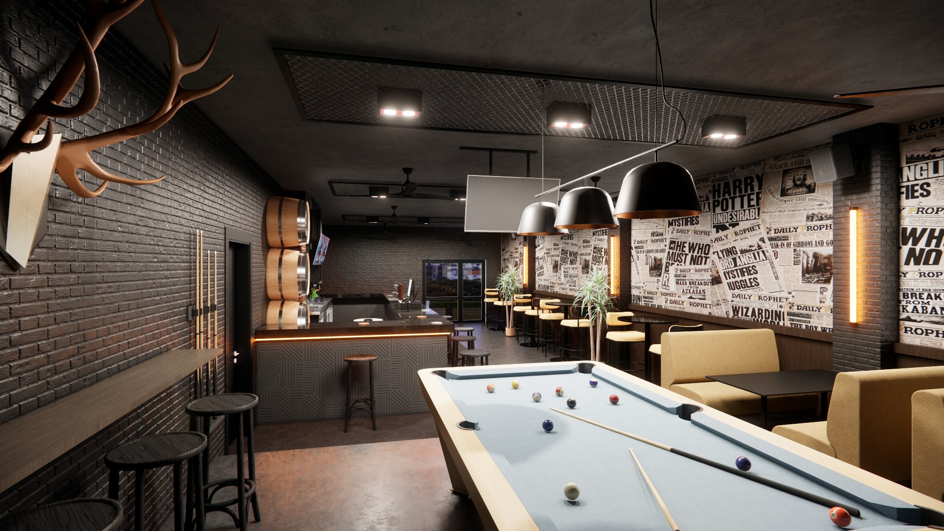 Bar 3D Model - TurboSquid 2357478