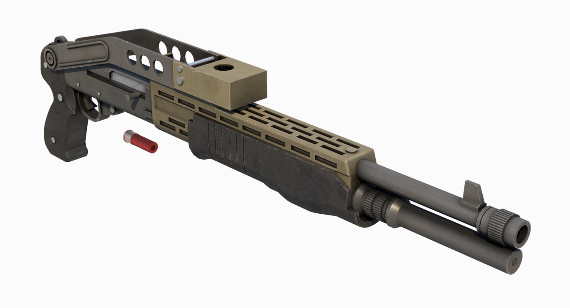 Spas-12 Shotgun 3d Obj