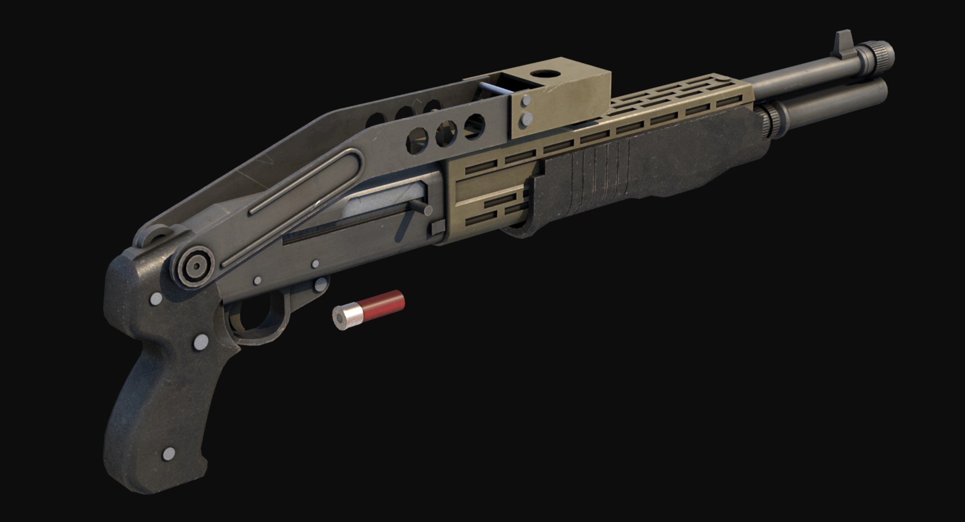 Spas-12 Shotgun 3d Obj
