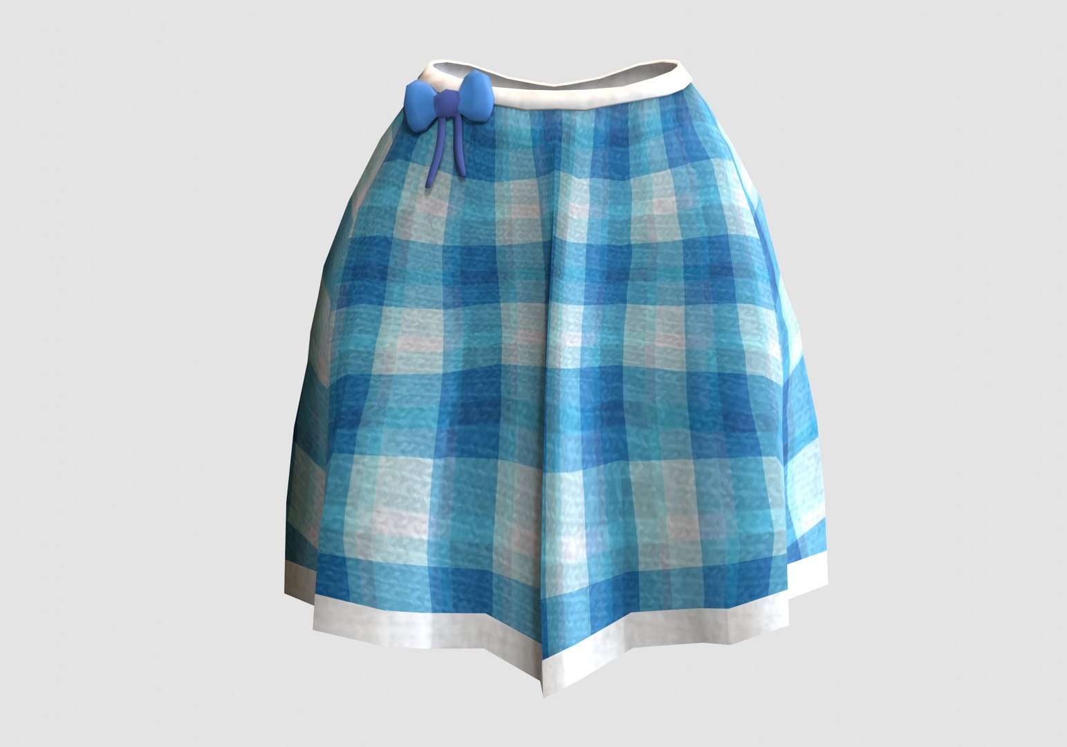 Blue Checkered Skirt 3D - TurboSquid 1907767
