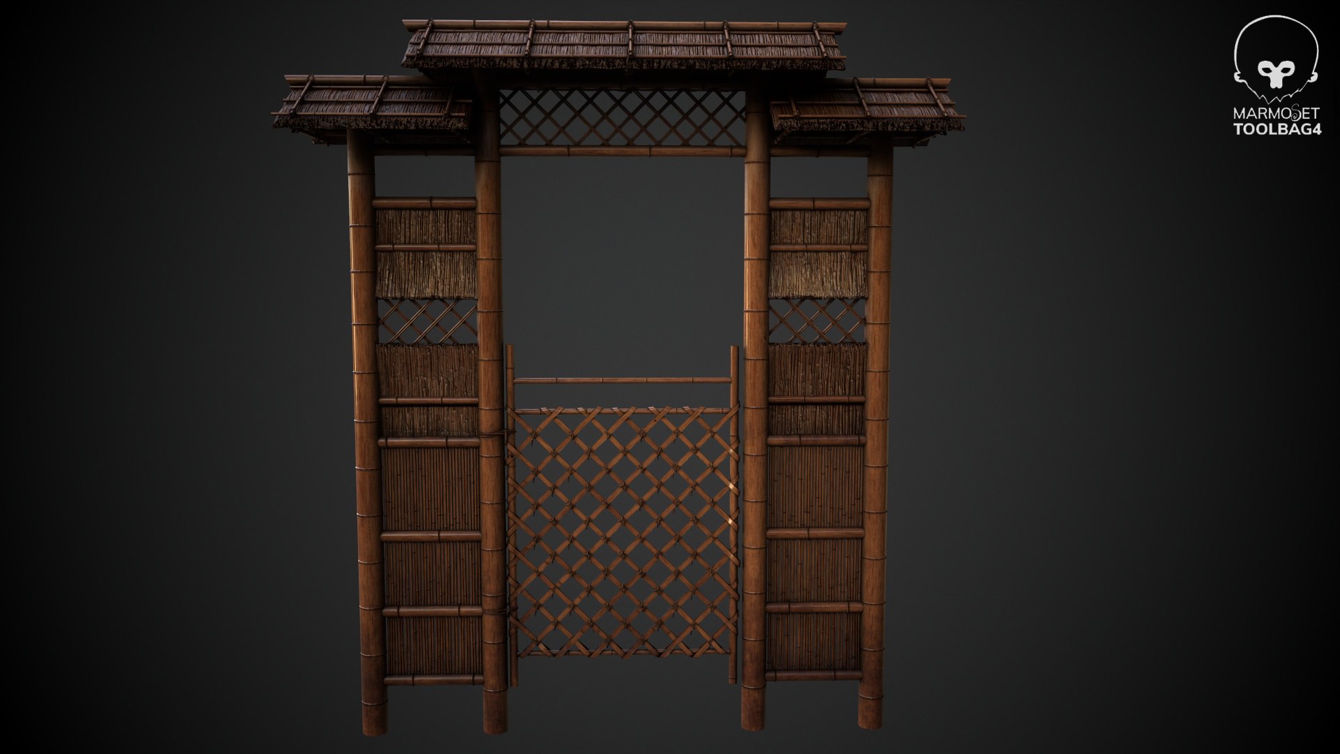 3D Azian Zen Garden Gate - TurboSquid 1846637