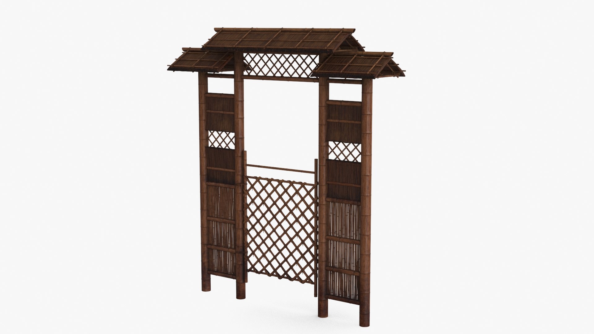 3D Azian Zen Garden Gate - TurboSquid 1846637