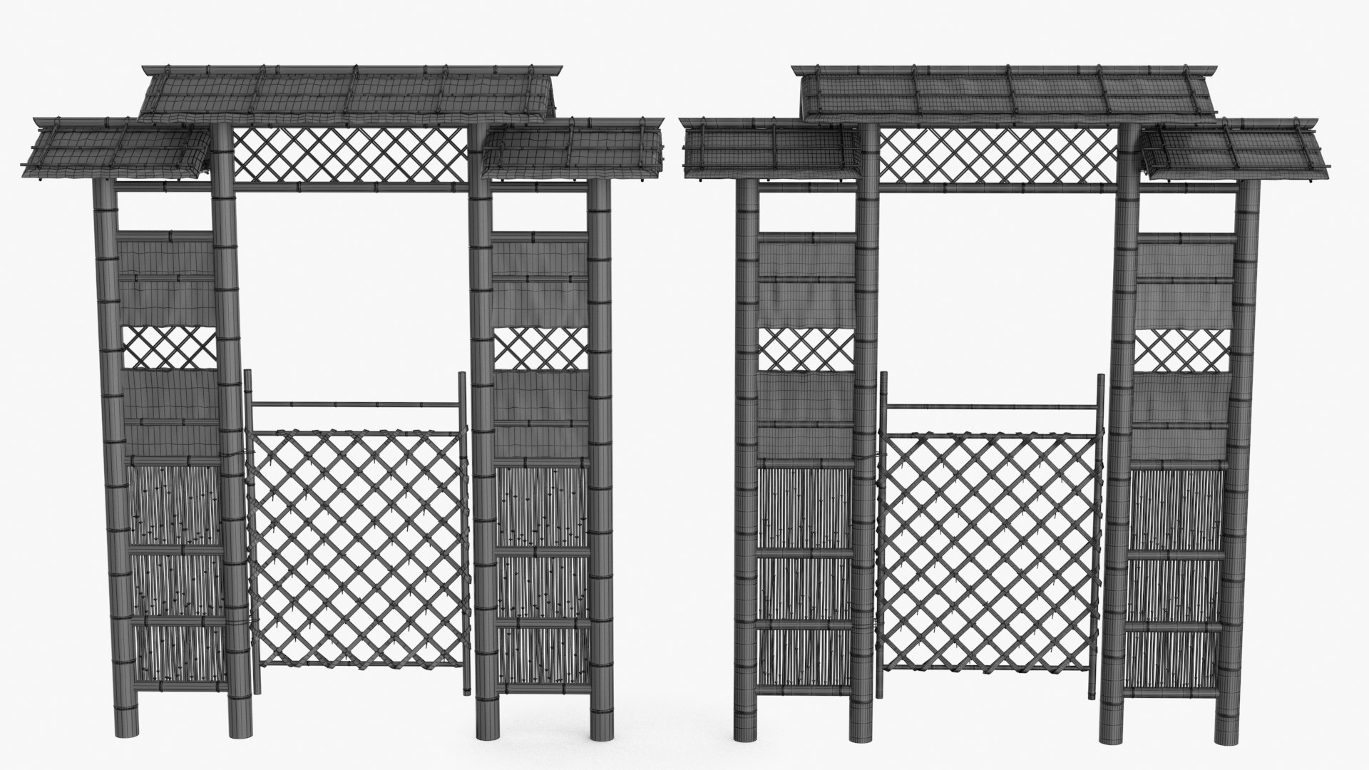 3D Azian Zen Garden Gate - TurboSquid 1846637