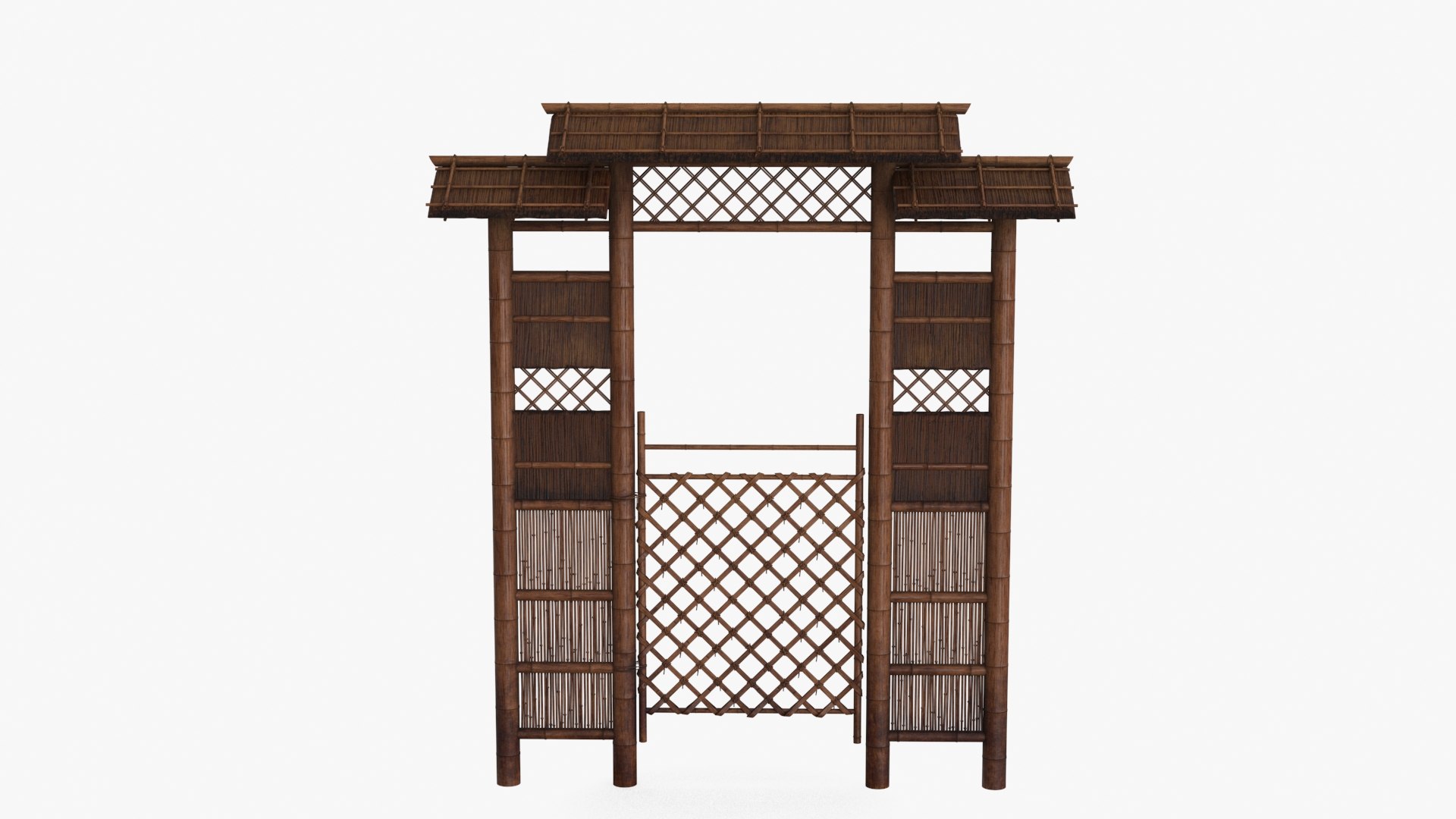 3D Azian Zen Garden Gate - TurboSquid 1846637