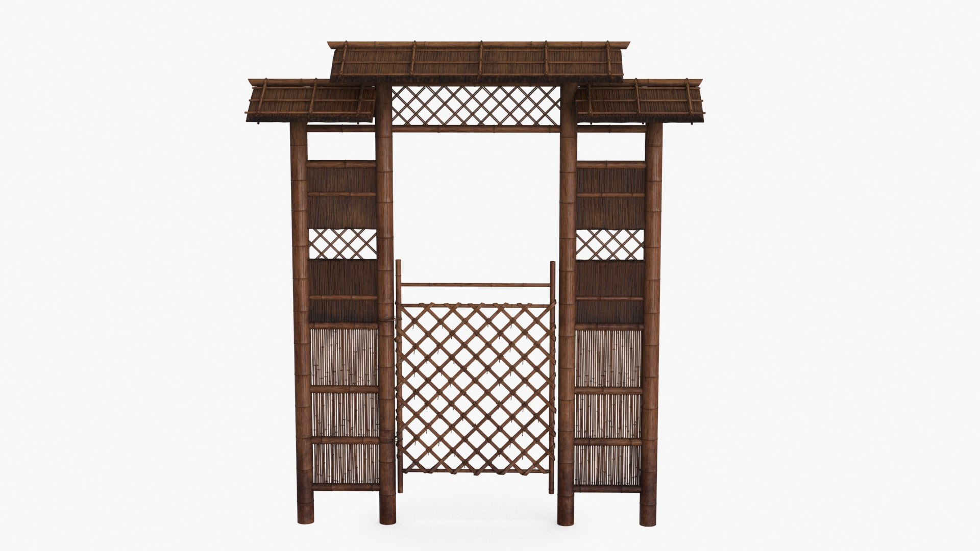3D Azian Zen Garden Gate - TurboSquid 1846637