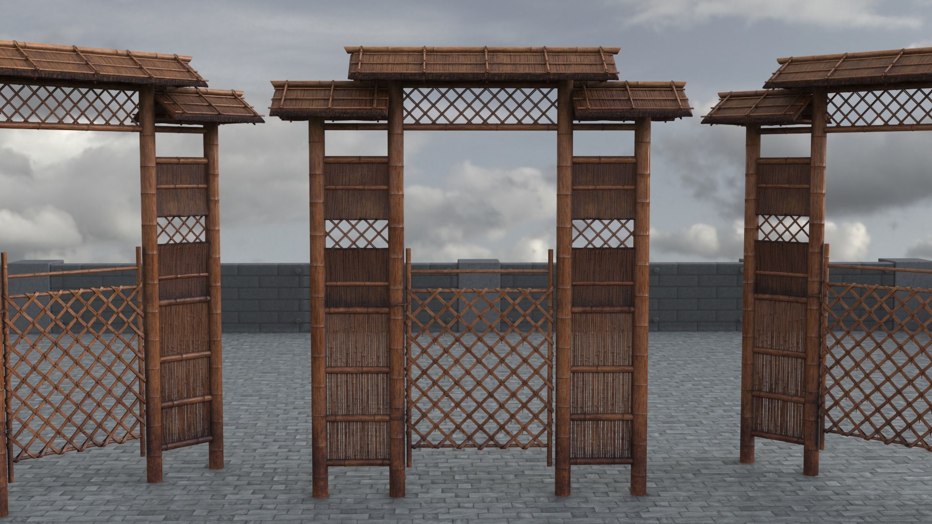 3D Azian Zen Garden Gate - TurboSquid 1846637
