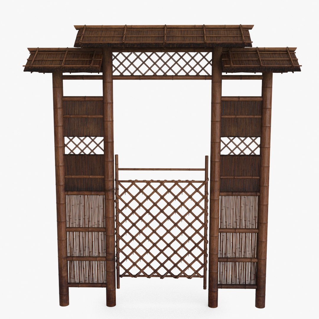 3D Azian Zen Garden Gate - TurboSquid 1846637