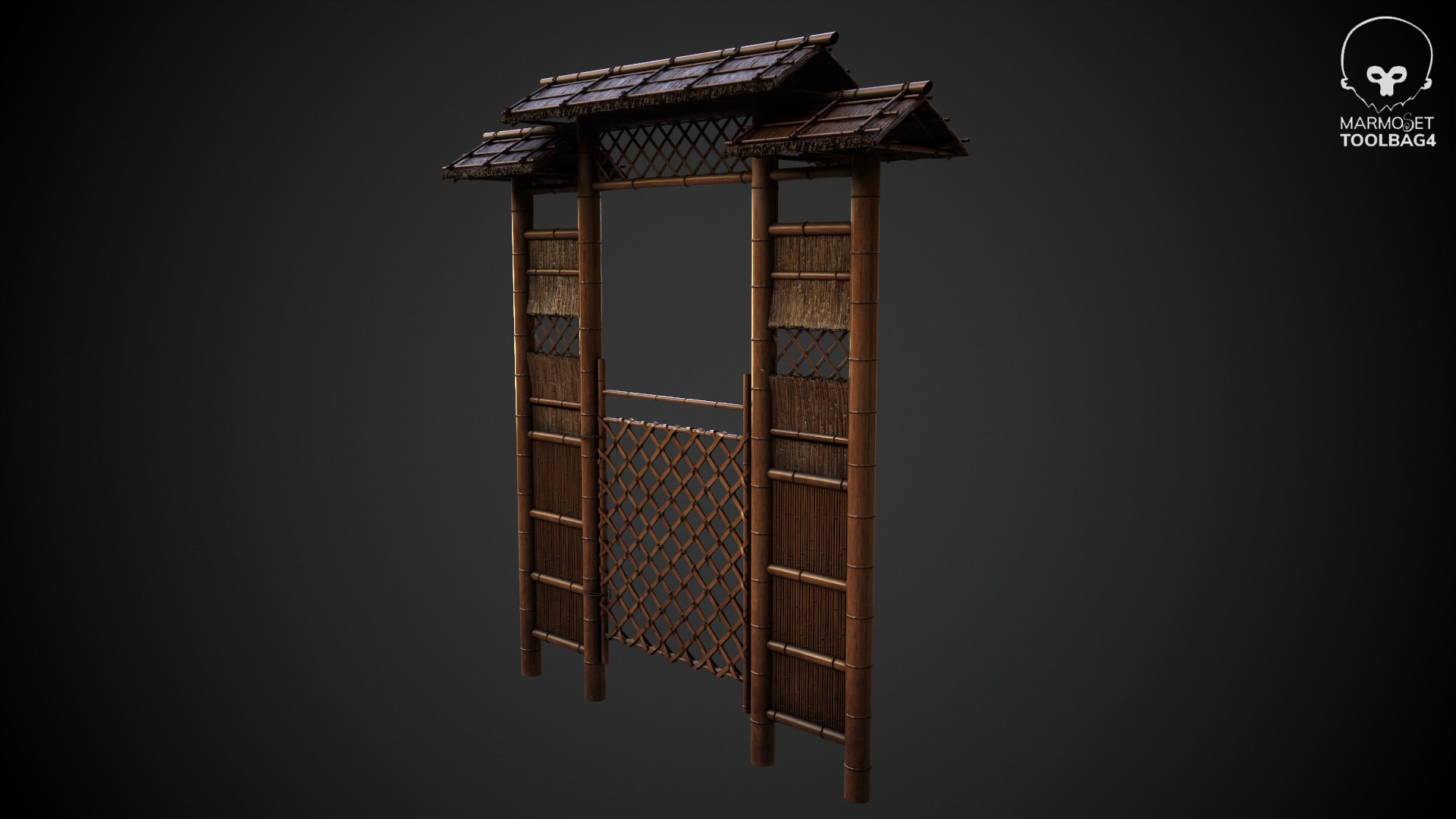 3D Azian Zen Garden Gate - TurboSquid 1846637