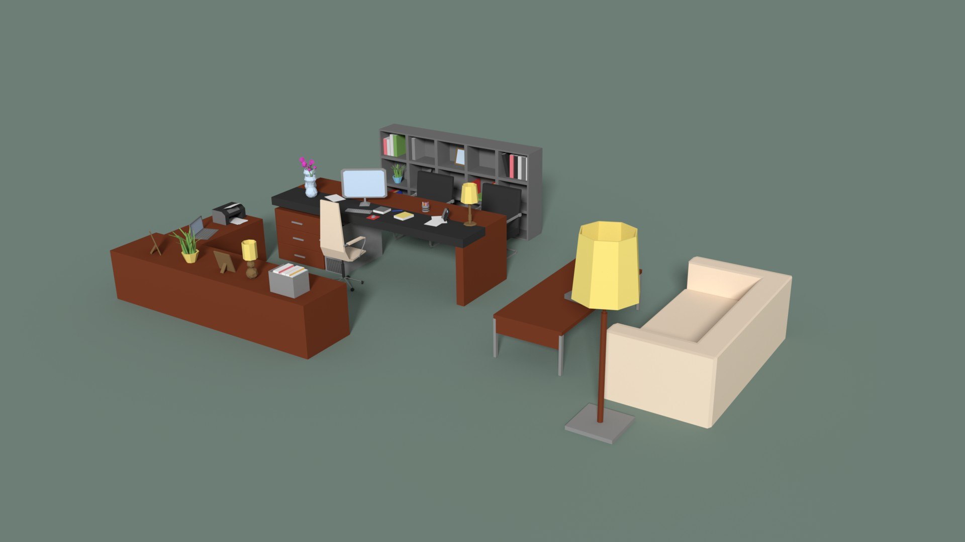 3D Manager Room Model - TurboSquid 1197193