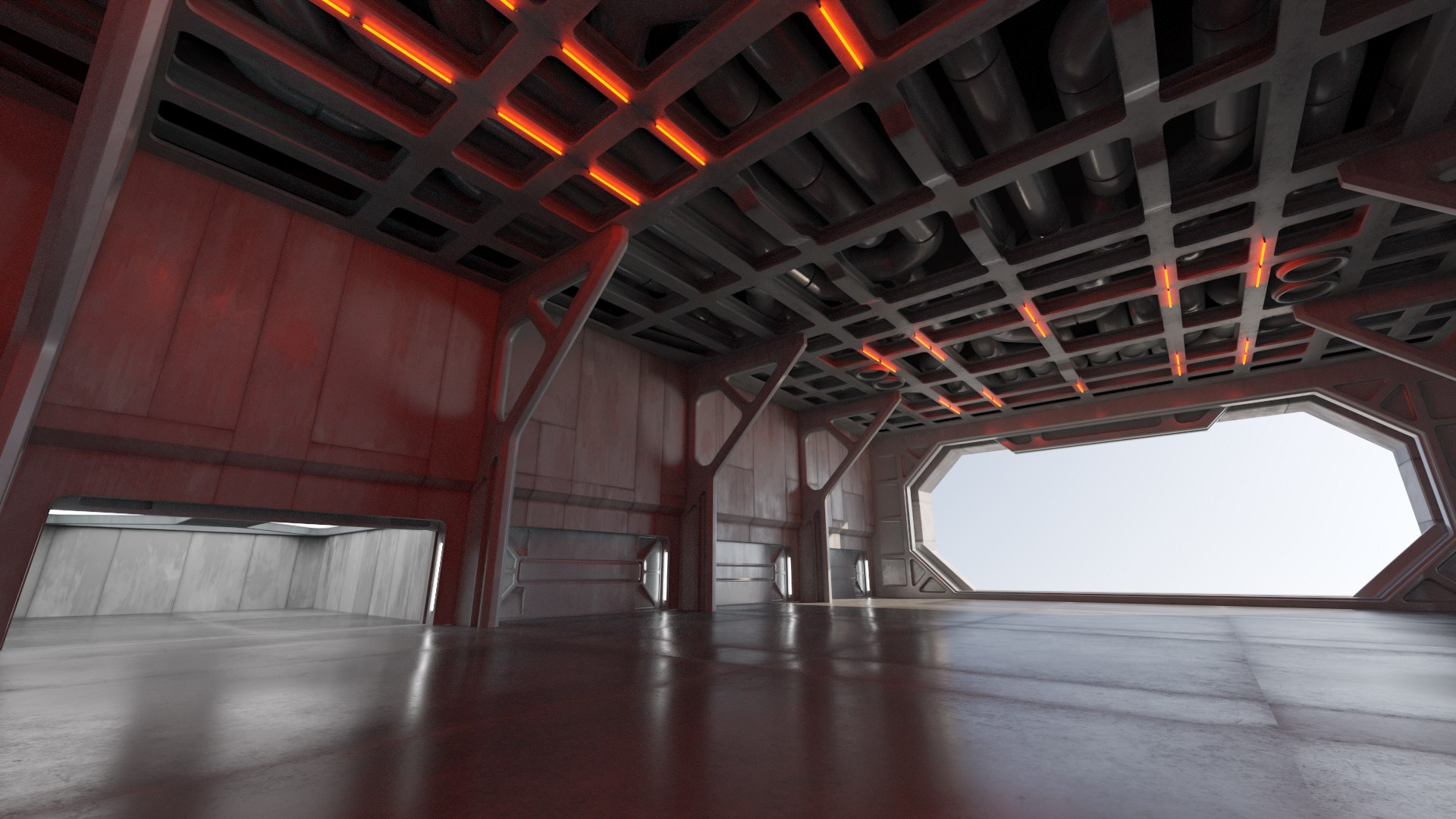 3D 2 Sci-fi Interiors Set model - TurboSquid 2032253