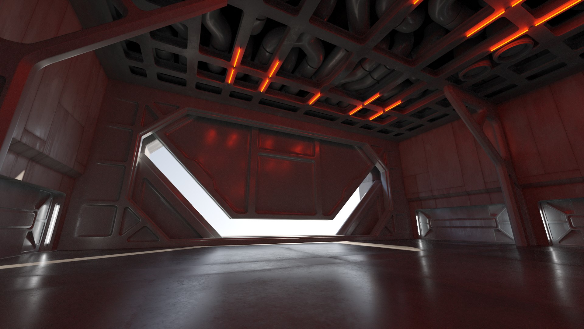 3D 2 Sci-fi Interiors Set model - TurboSquid 2032253