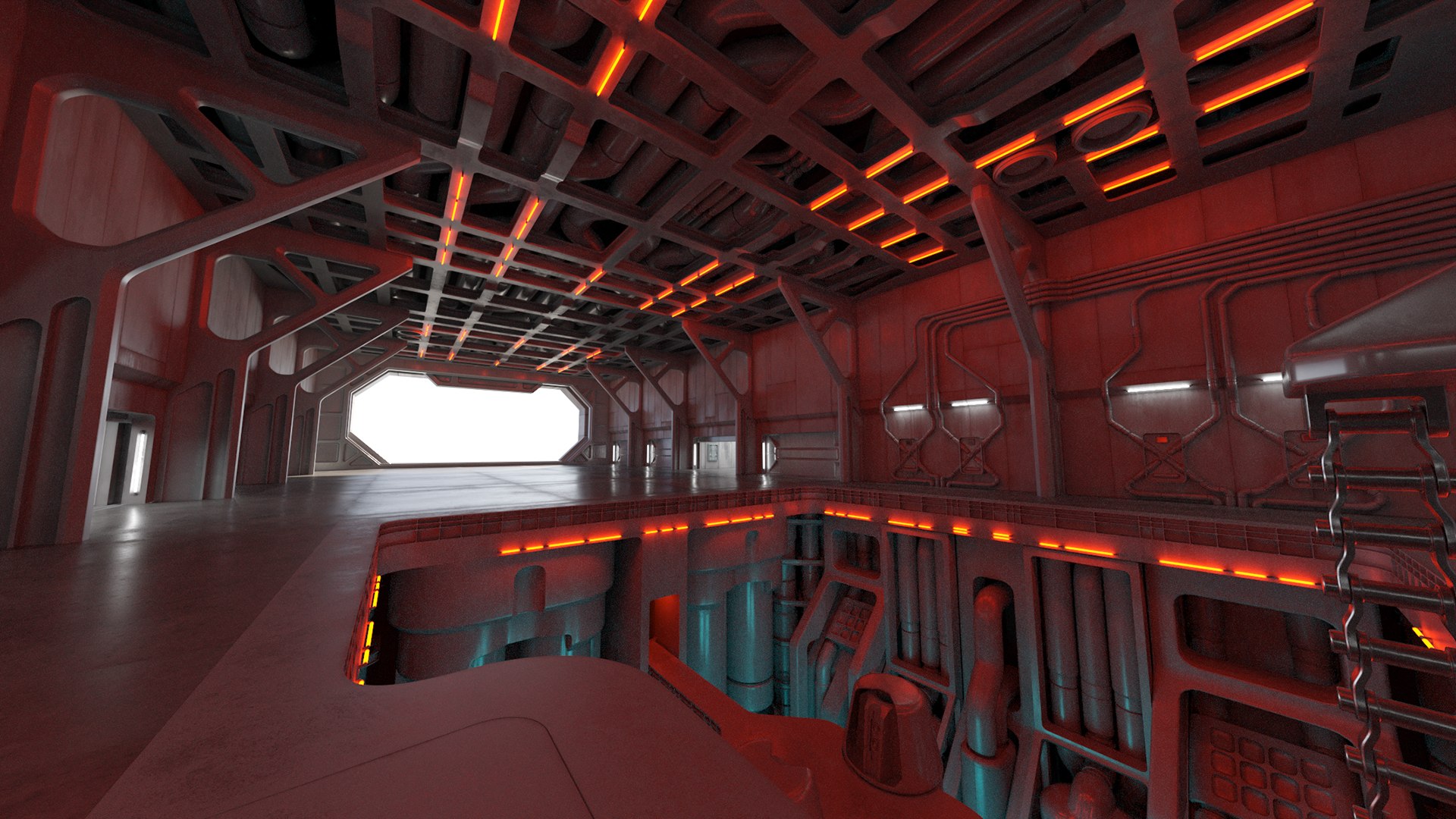 3D 2 Sci-fi Interiors Set model - TurboSquid 2032253