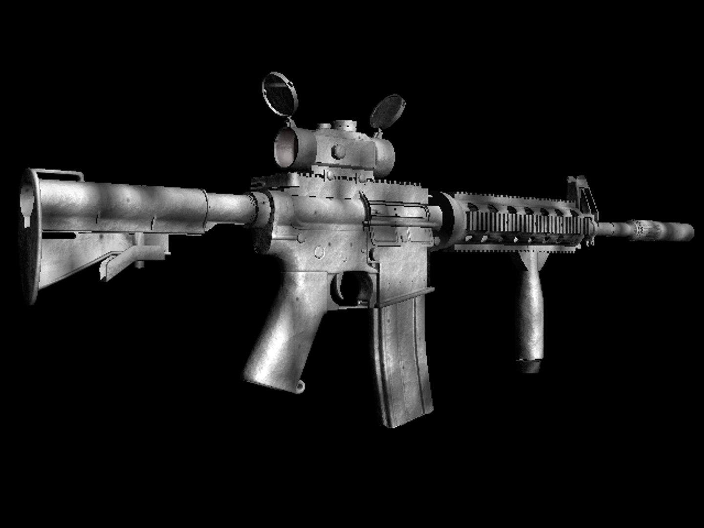 3d military m4 assault rifle