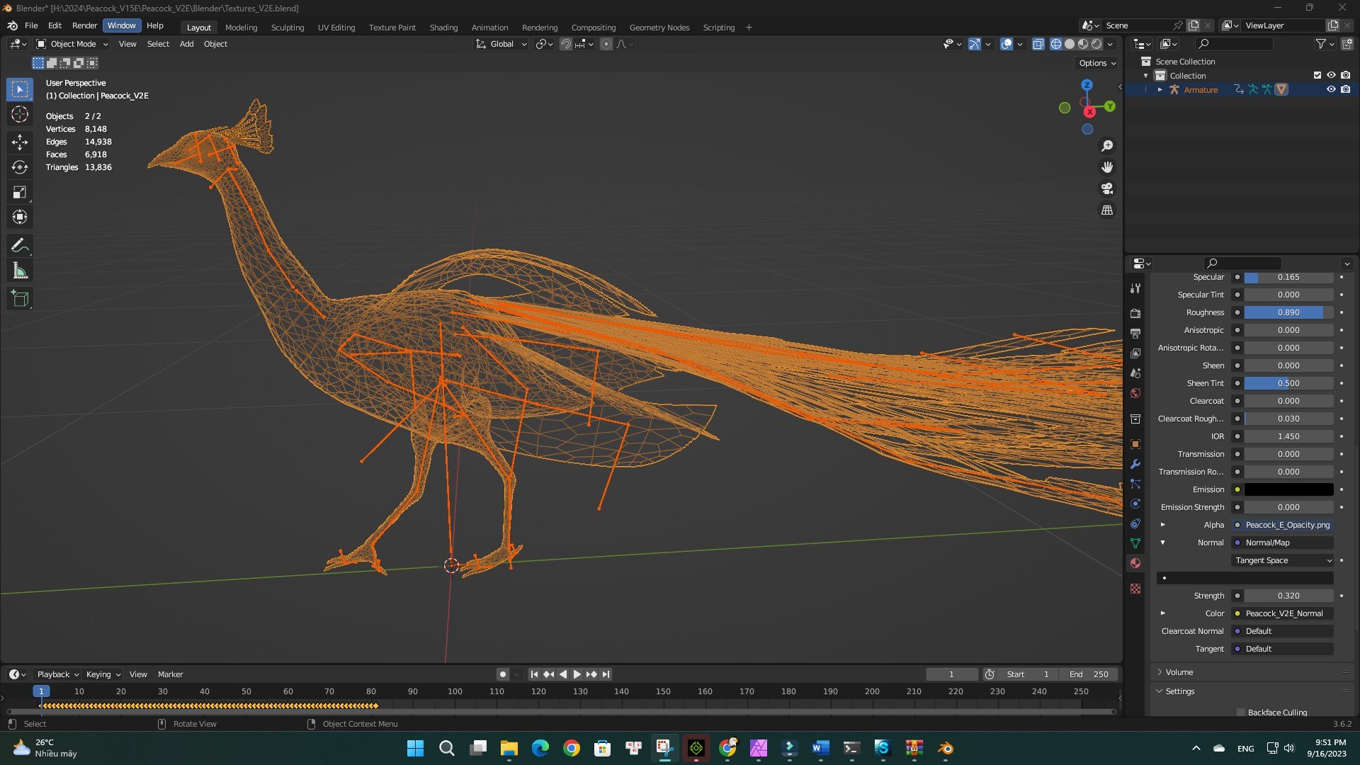 3D Model Peacock-V2E - TurboSquid 2428554