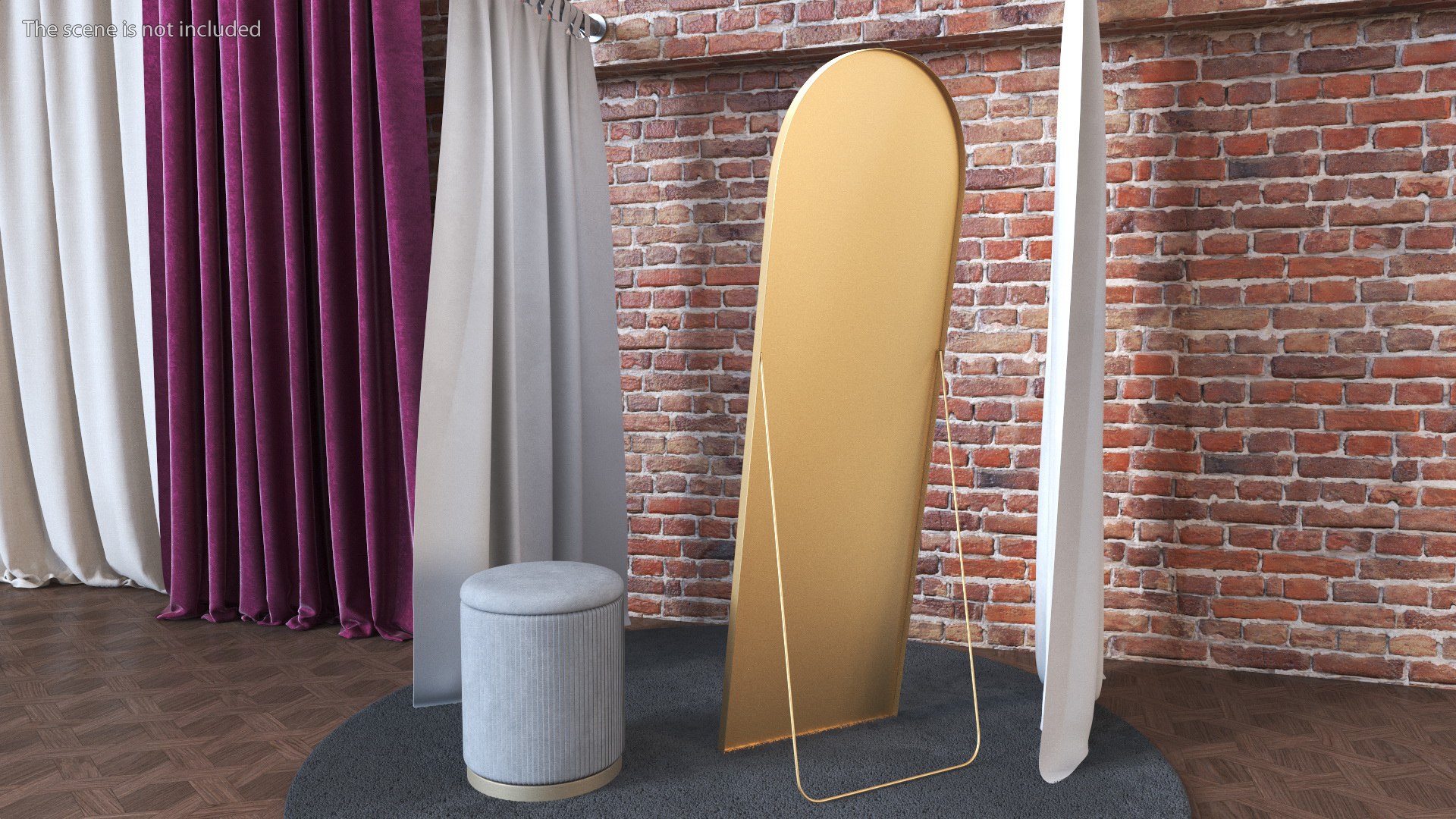 Standing Mirror Golden 3D Model - TurboSquid 2118884