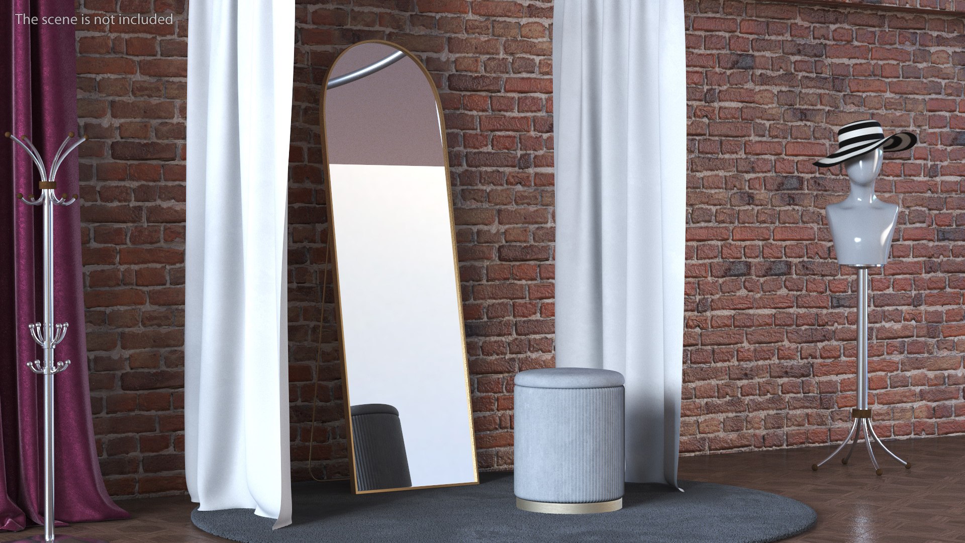 Standing Mirror Golden 3D Model - TurboSquid 2118884