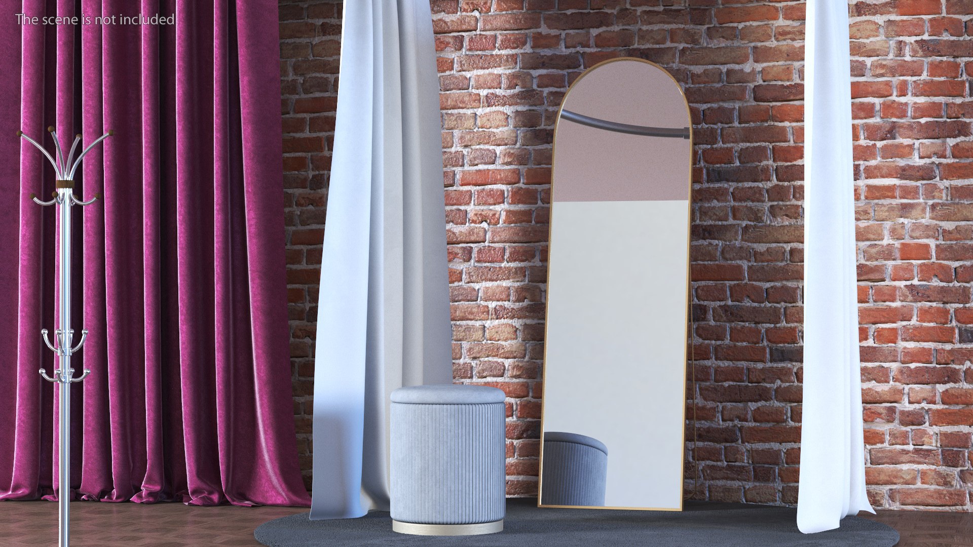 Standing Mirror Golden 3D Model - TurboSquid 2118884
