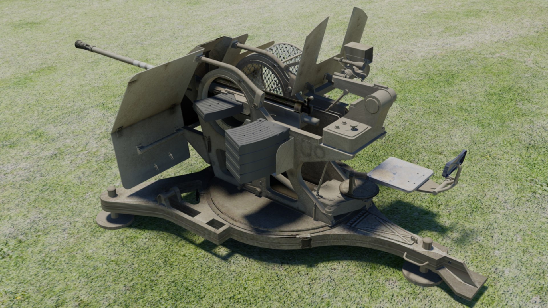 FLAK 38 Stationary Tan 3D Model - TurboSquid 1808021