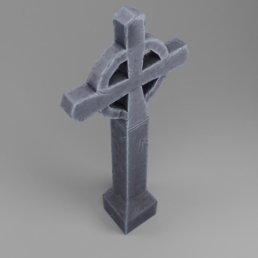 Stylized celtic cross tombstone model - TurboSquid 1631159