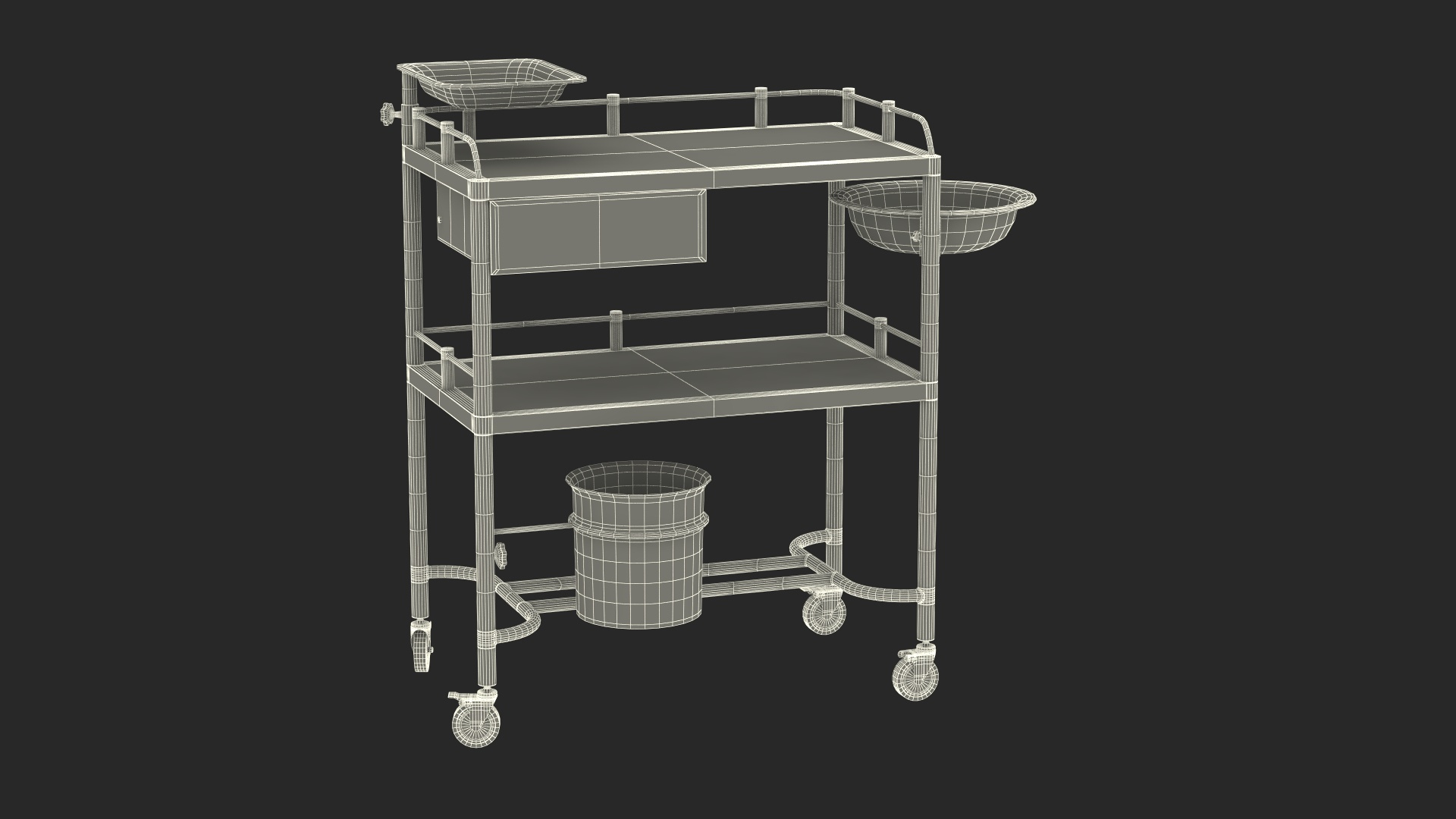 3D Medical Instrument Trolley White - TurboSquid 2246283
