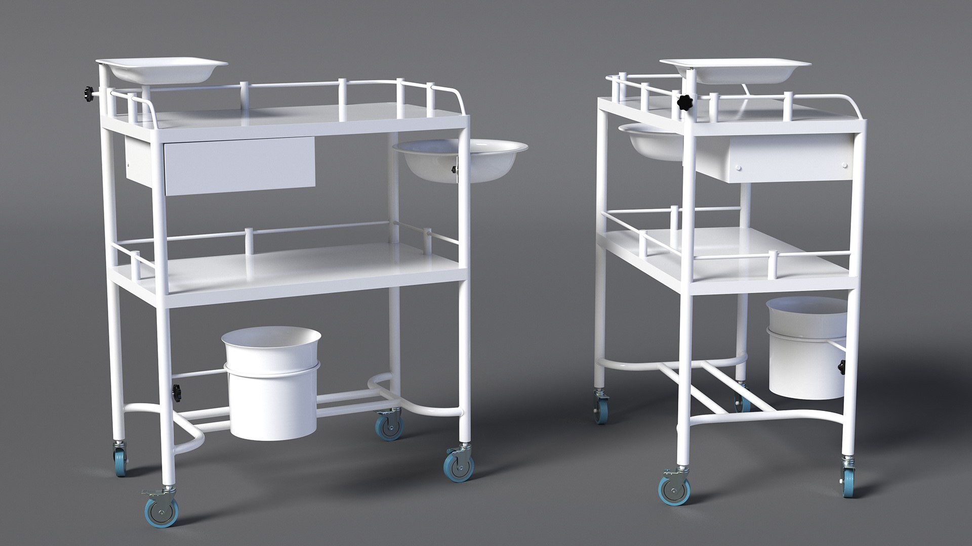 3D Medical Instrument Trolley White - TurboSquid 2246283