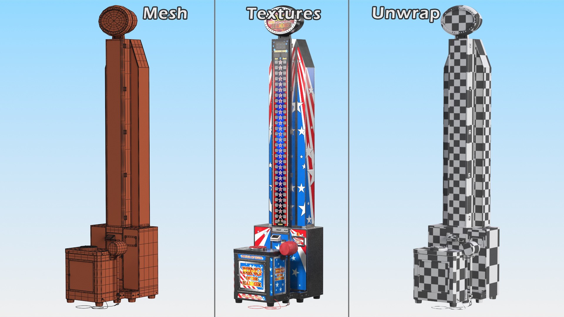 Modern High Striker Strength Tester Machine 3D model - TurboSquid 1736952