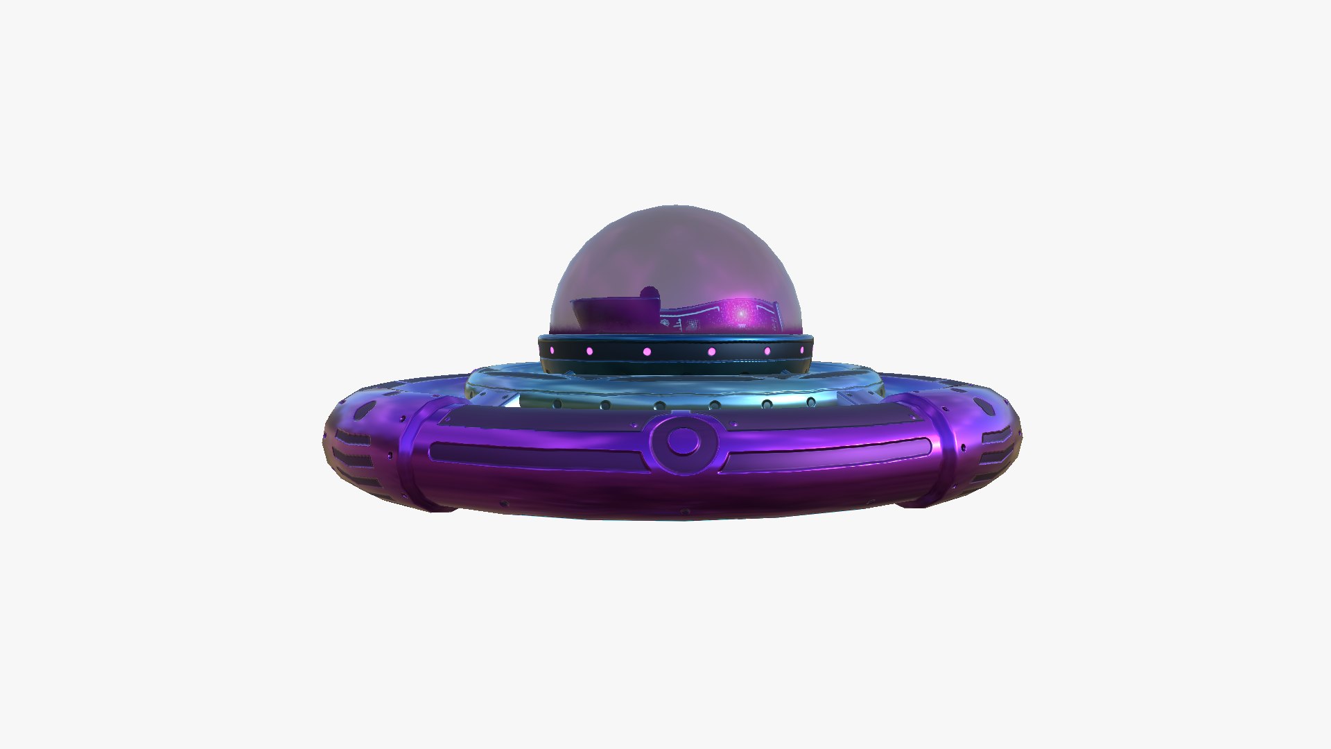 Alien Spaceship UFO E04 Purple Blue - Sci Fi Spacecraft Design 3D model ...