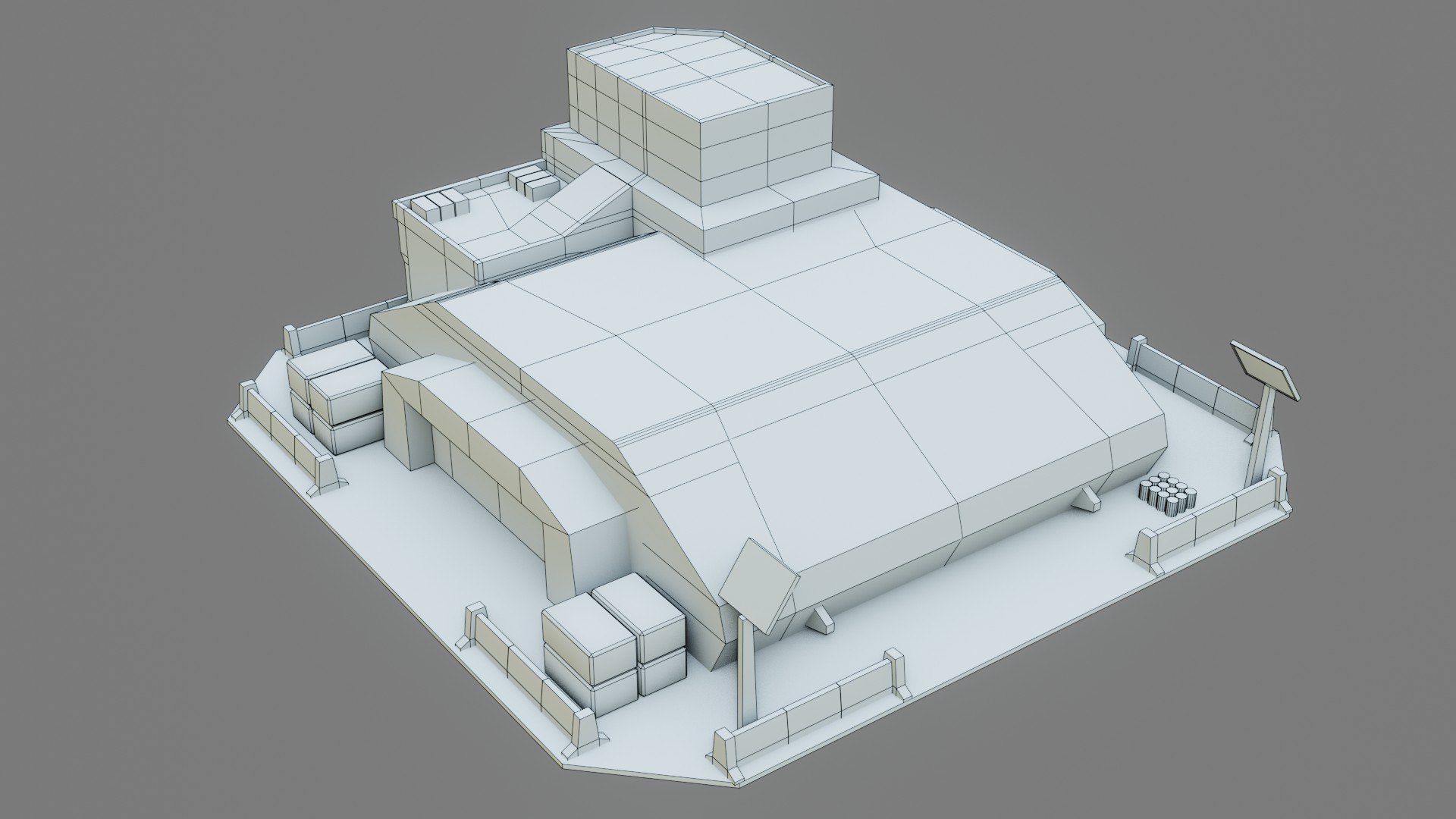 Sci-Fi Hangar - Low Poly - Game Ready - PBR 3D - TurboSquid 1964821