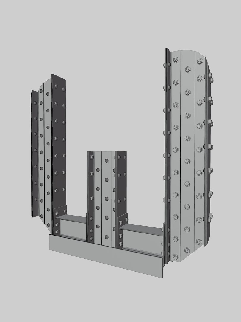 3D Steel Construction Font - Letter W Model - TurboSquid 1894735