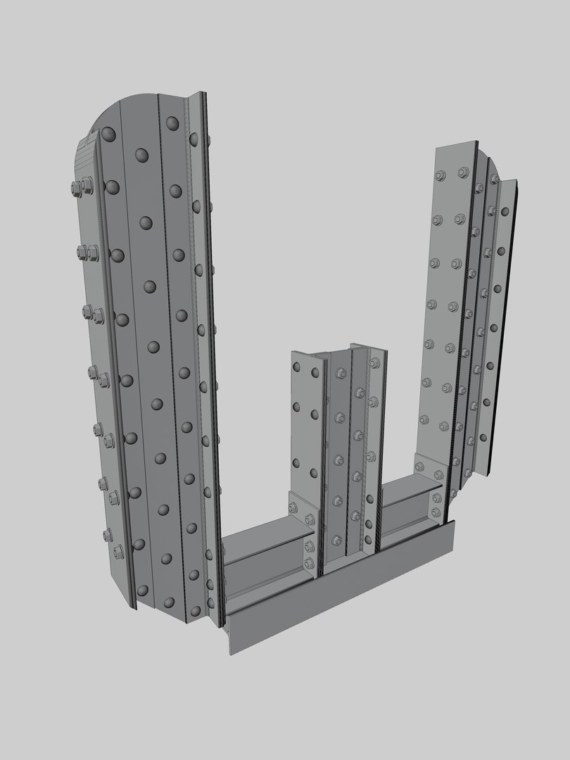 3D Steel Construction Font - Letter W Model - TurboSquid 1894735