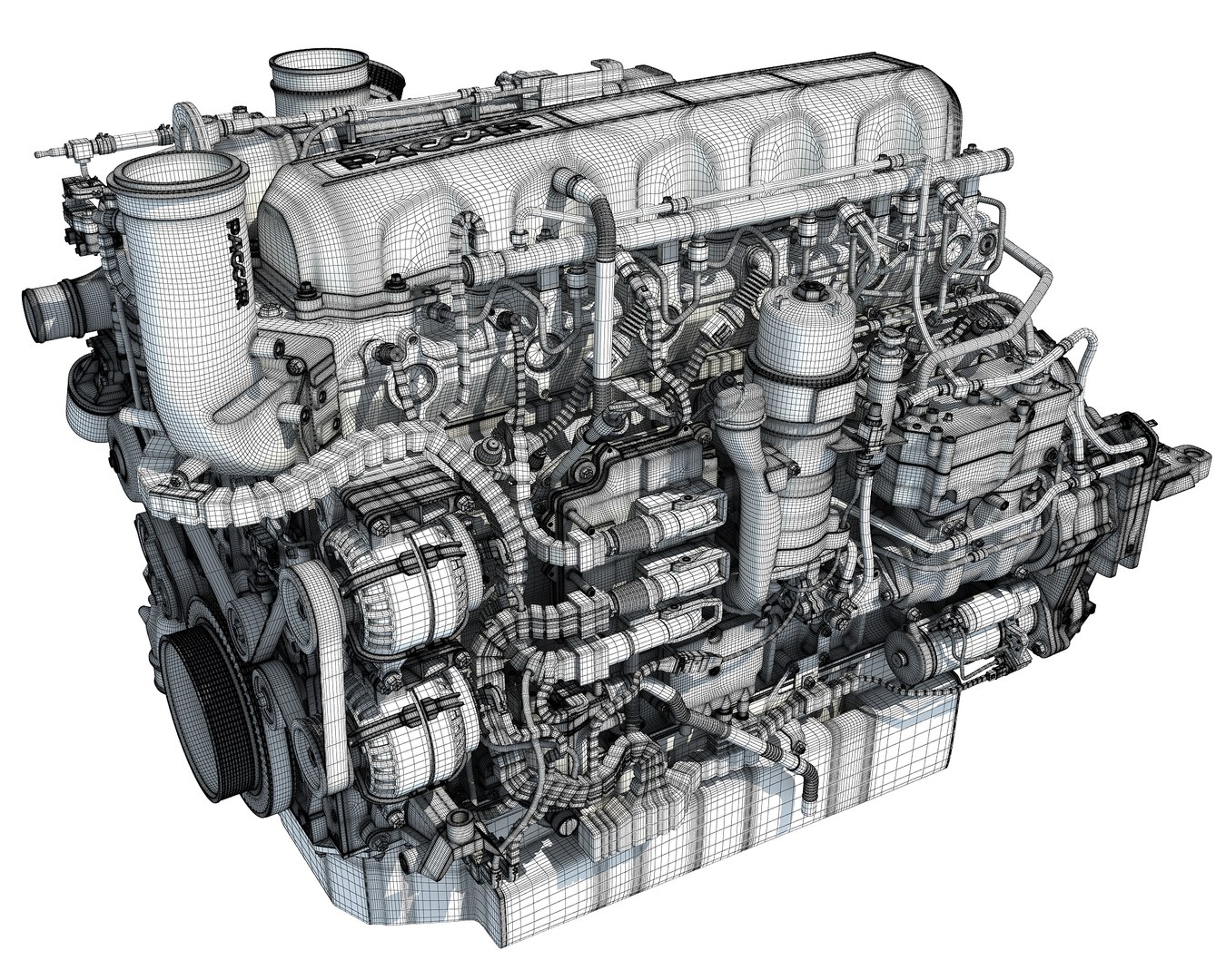 3d Paccar Mx-13 Powertrain Diesel Engine
