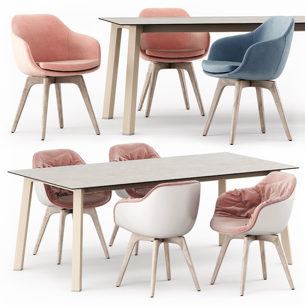 Merlot table and Lap 4011 and Lap 4012 chairs 3D - TurboSquid 1803613