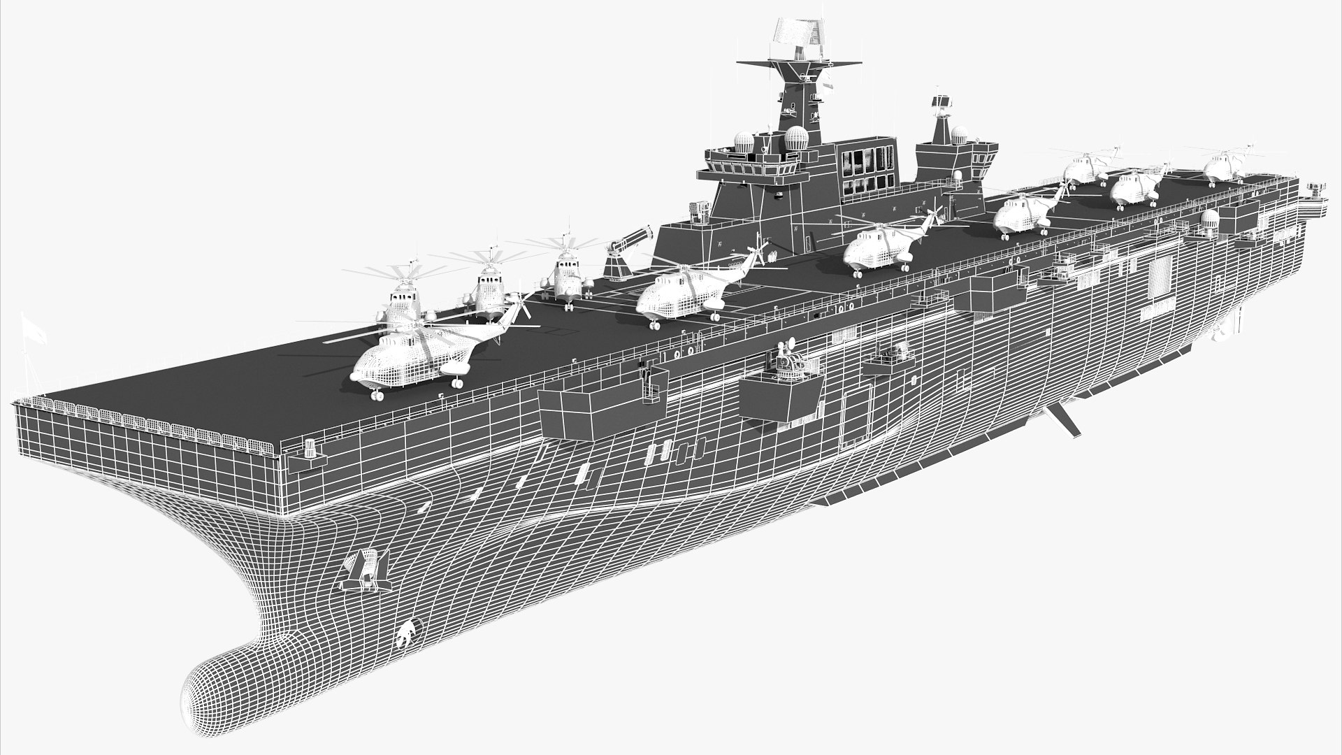 Type 075 Landing Helicopter Dock LHD 31 32 3D Model - TurboSquid 1896518