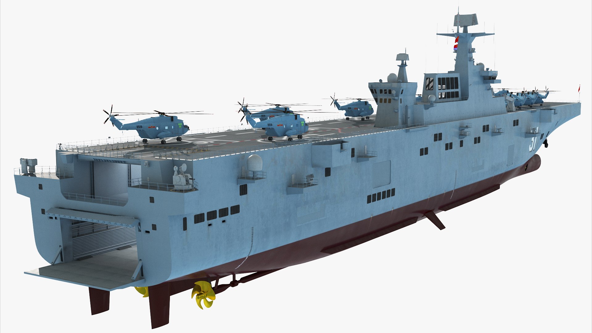 Type 075 Landing Helicopter Dock LHD 31 32 3D Model - TurboSquid 1896518