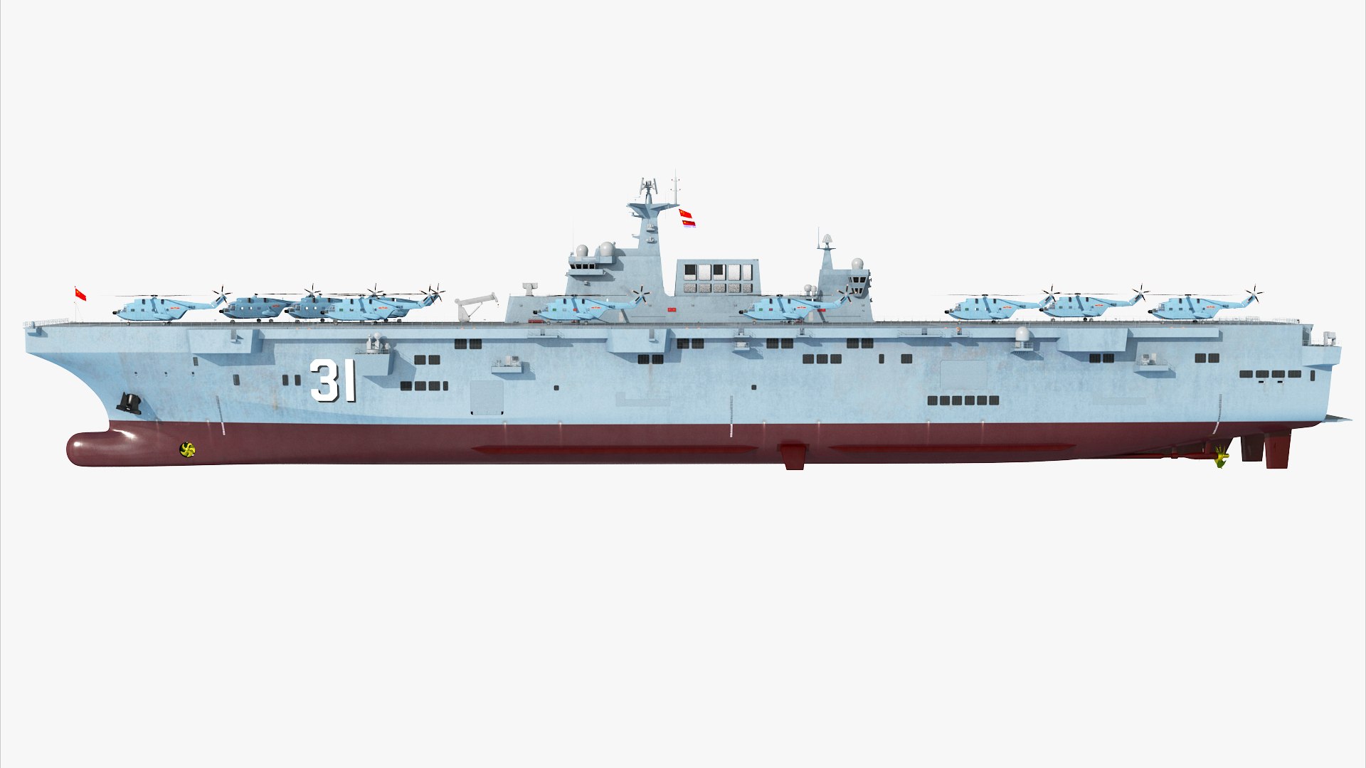 Type 075 Landing Helicopter Dock LHD 31 32 3D Model - TurboSquid 1896518