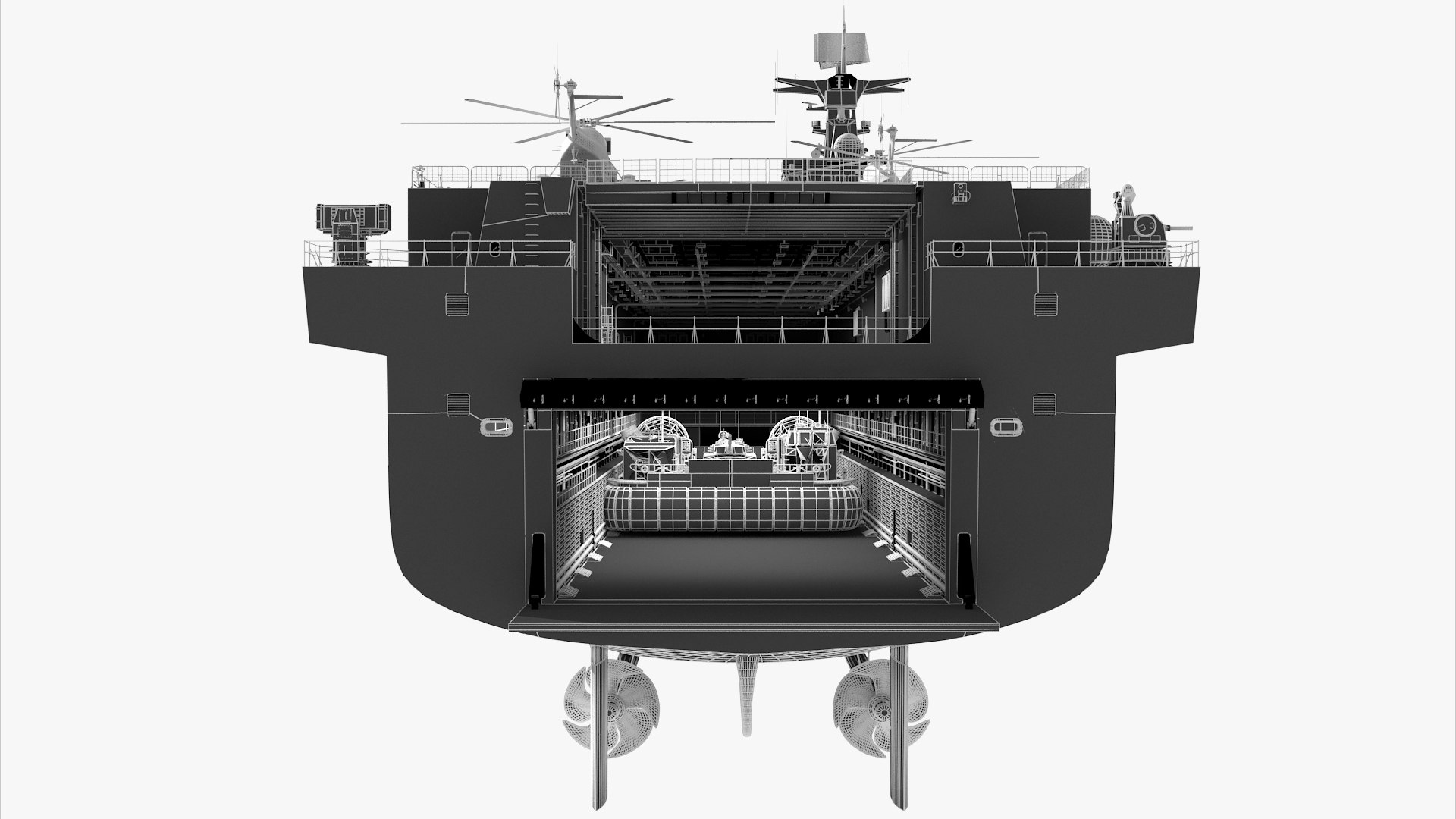 Type 075 Landing Helicopter Dock LHD 31 32 3D Model - TurboSquid 1896518