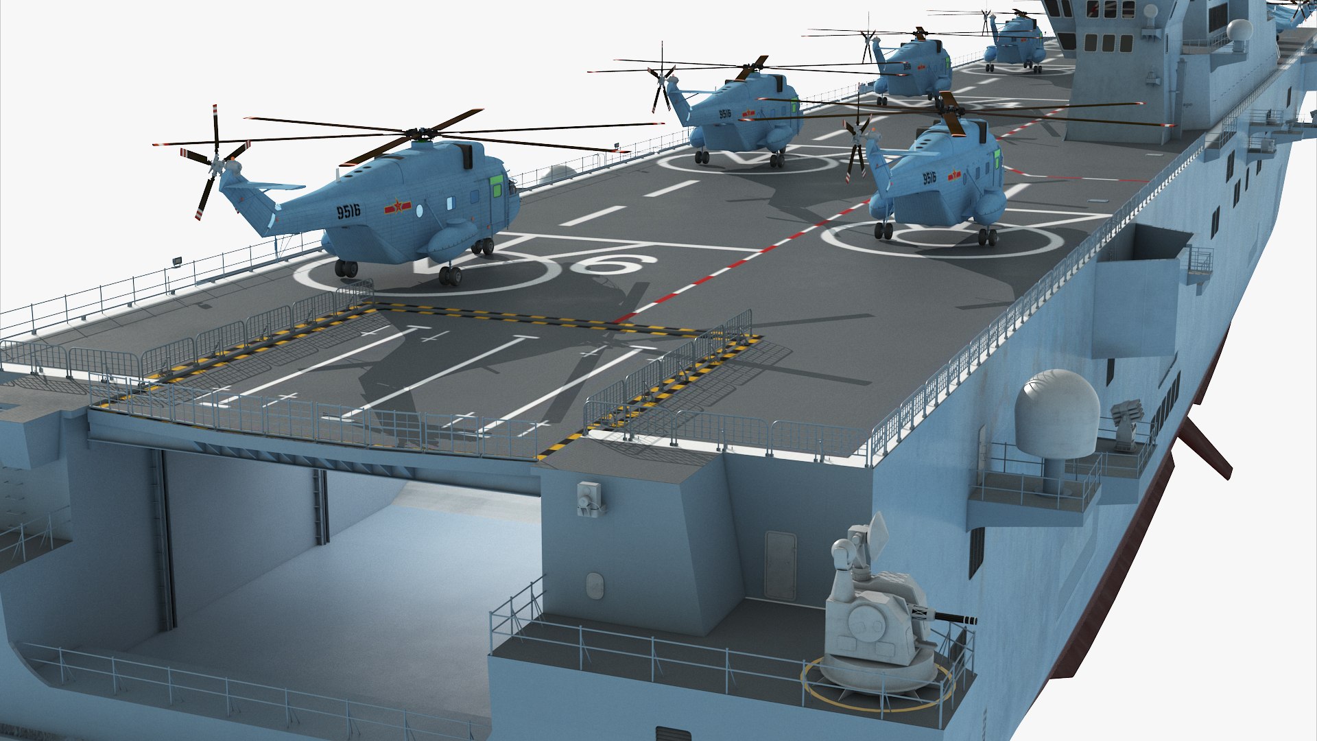 Type 075 Landing Helicopter Dock LHD 31 32 3D Model - TurboSquid 1896518